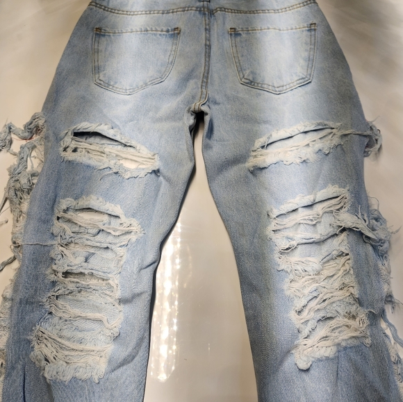 Jeans | Scratch Rippedrepair Denim Jeans | Poshmark